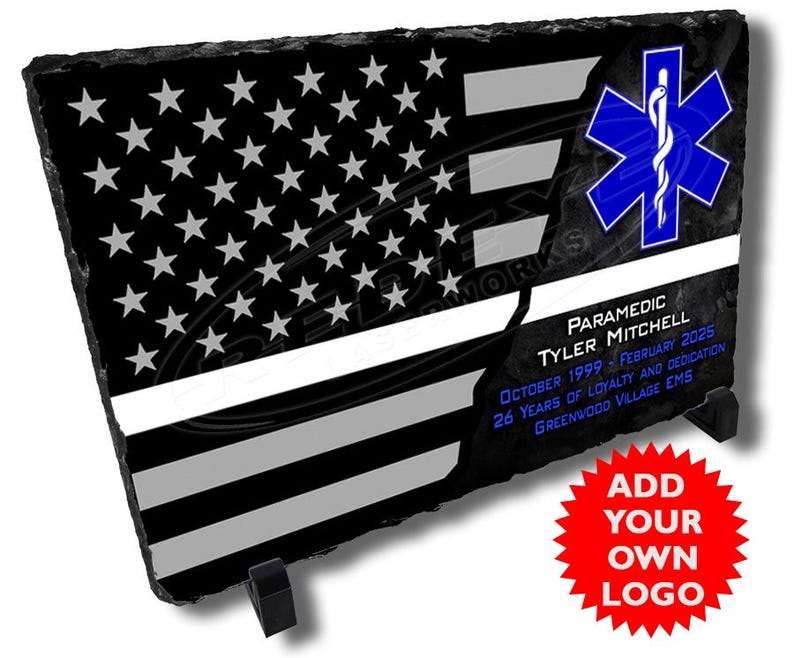 Personalized EMT EMS Retirement Slate Plaque: Flag Award - Etsy