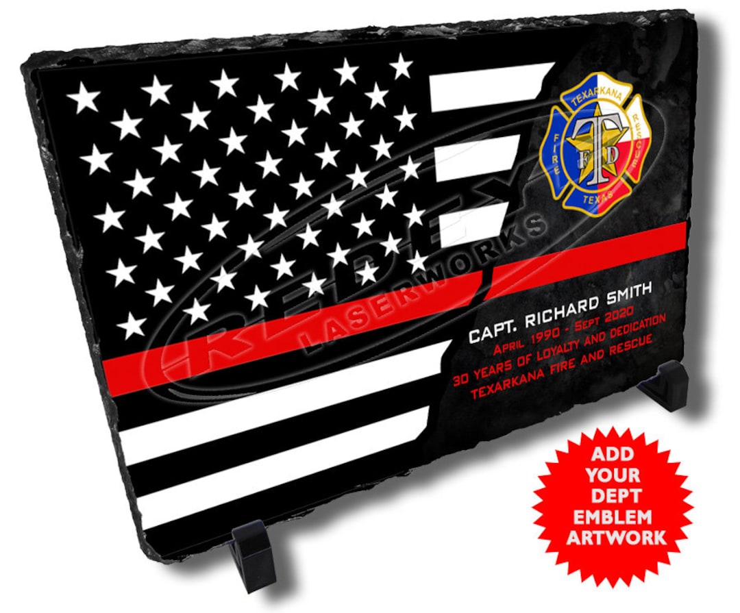 Personalized Firefighter Retirement Slate Plaque: Firefighter Flag Gift ...