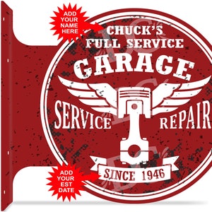 Garage Double Sided Sigs, Customized Garage Signs, Mechanic Garage ...