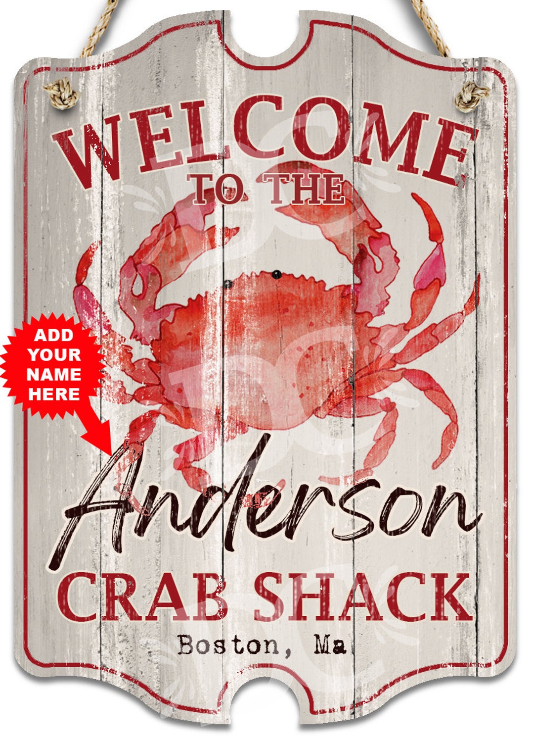 Crab Shack Themed Welcome House Sign, Seafood Themed Welcome Decor ...