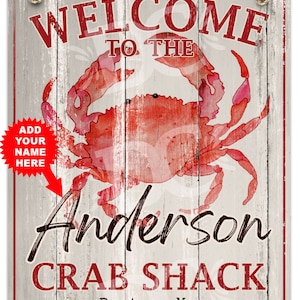 Crab Shack Themed Welcome House Sign, Seafood Themed Welcome Decor ...