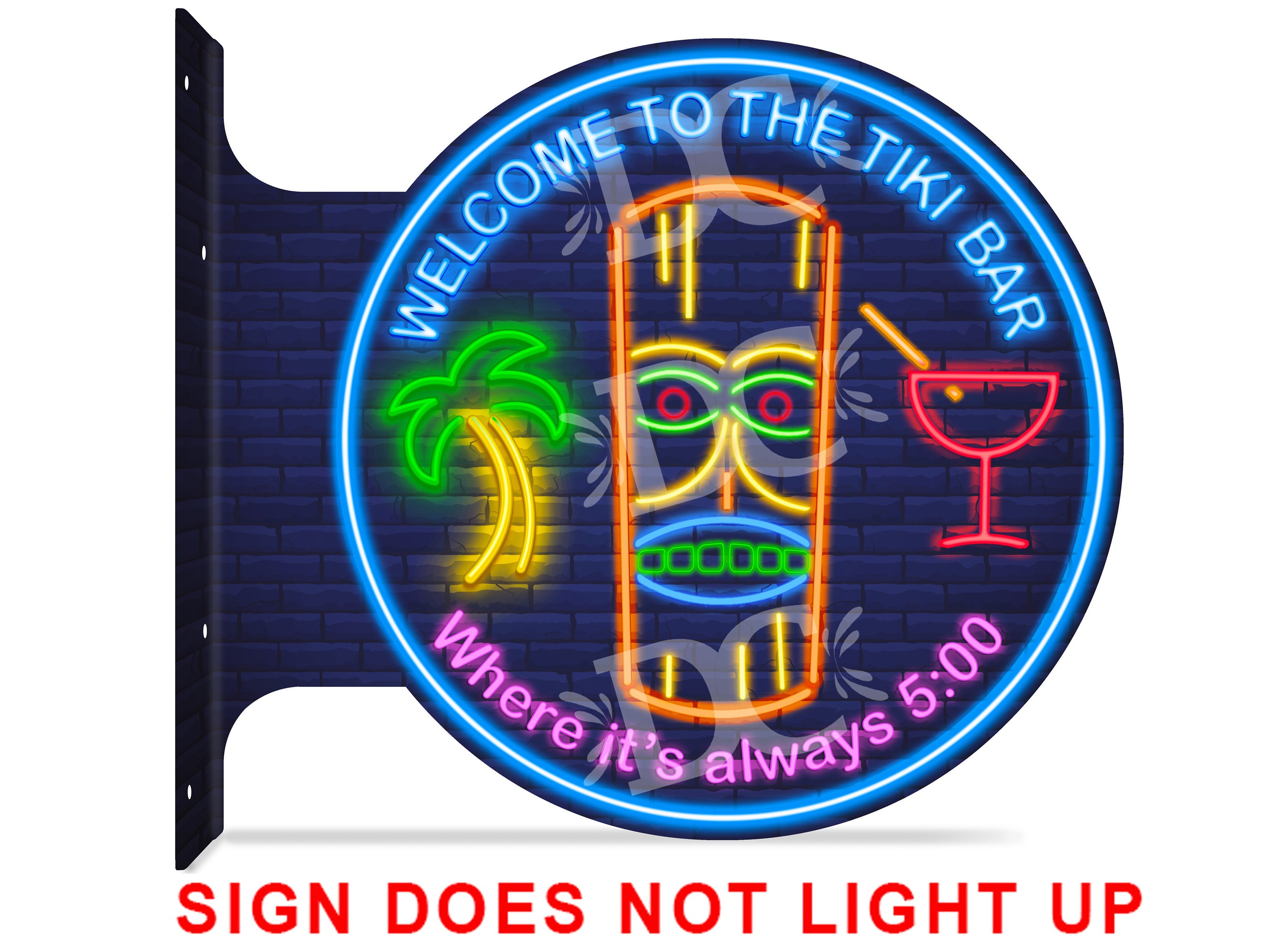 Tiki Idol Bar Sign Beach Bar Idol Sign Tropical Neon Themed - Etsy
