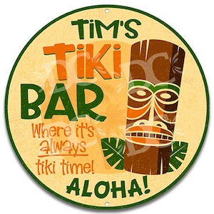 Tiki Bar Aloha Paradise Custom Bar Signs, Beach Bar Signs, Customized ...