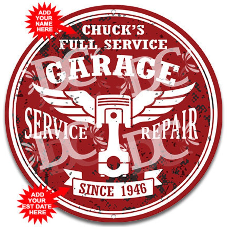 Personalized Full Service Garage Sign: Vintage Auto Repair Decor - Etsy
