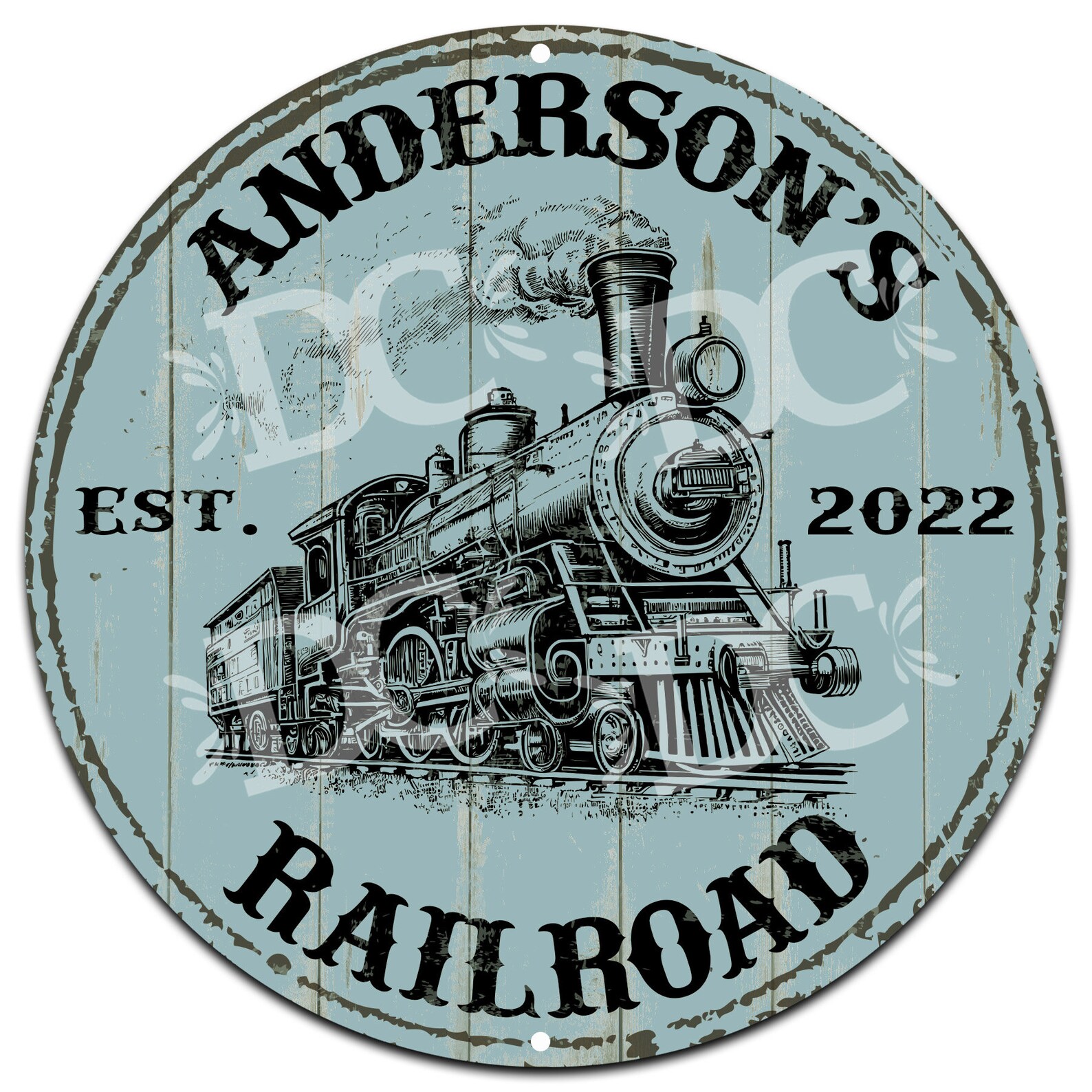 Vintage Steam Engine Train Sign: Personalized Game Room Decor - Etsy