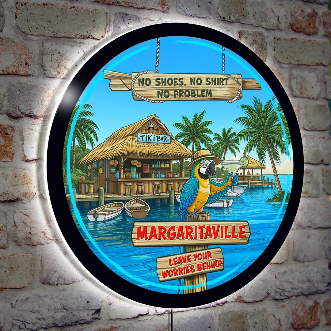 Personalized LED Tiki Bar Sign: Tropical Paradise Home Decor - Etsy