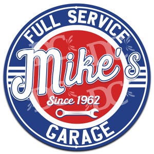Retro Full Service Garage Sign, Vintage Auto Mechanic Sign, Auto Repair ...