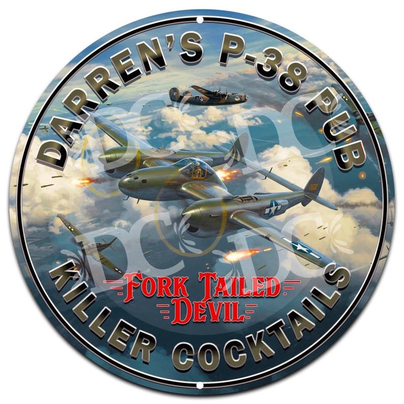 WWII P-40 Bomber Bar Metal Sign: Vintage Pilot Pin up Art - Etsy