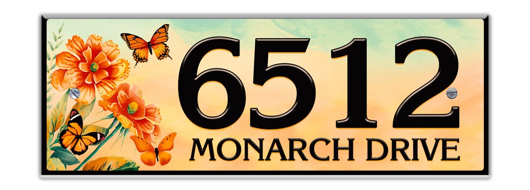 Flower Garden Butterflies Ceramic House Numbers, Butterfly Garden ...