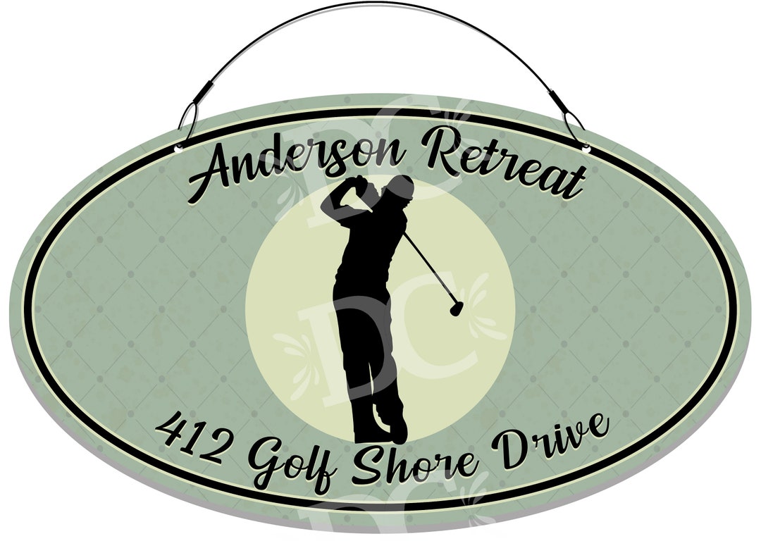 Golfer Themed Metal Address Sign Golf Décor Signs Golfing - Etsy