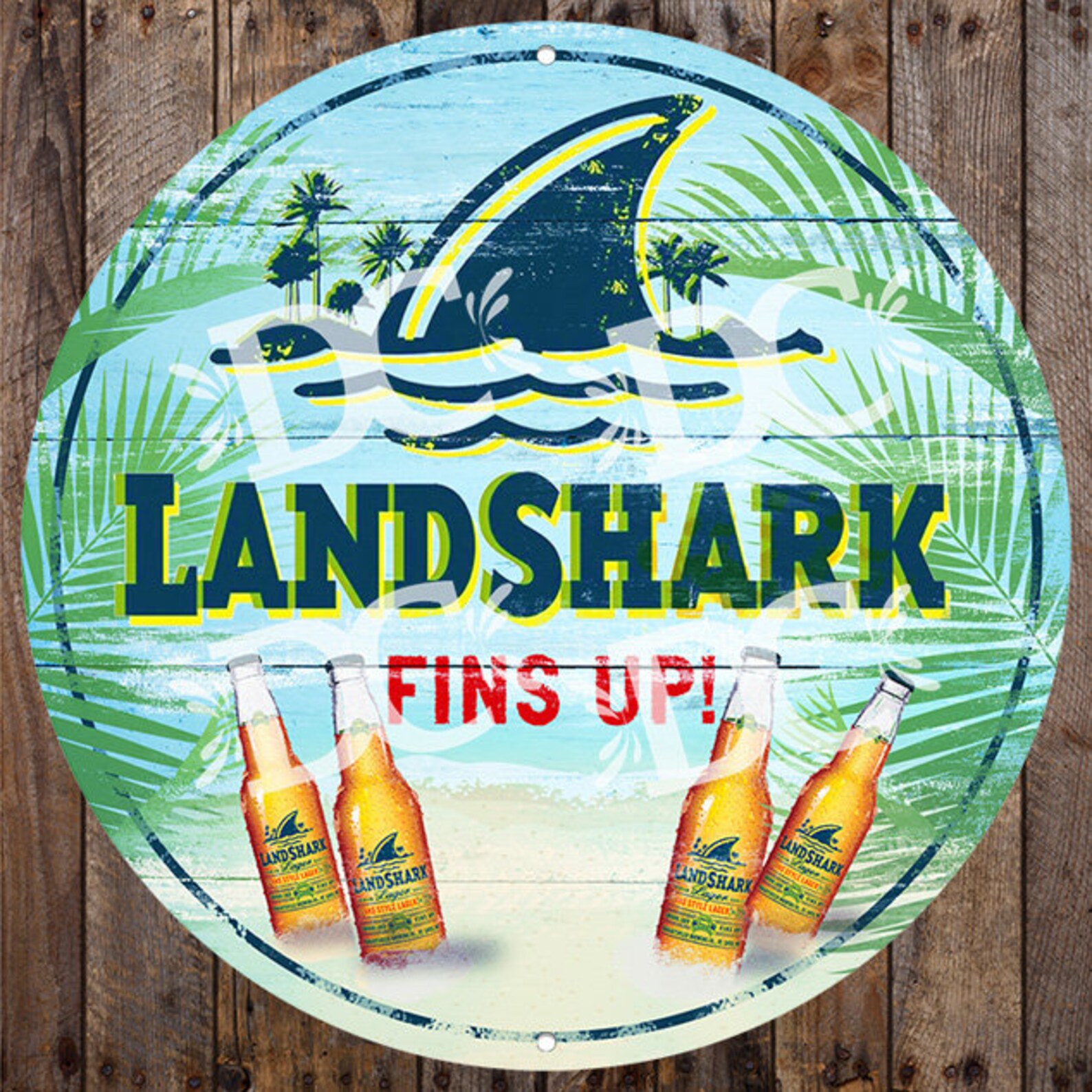 Landshark Lager Metal Circle Sign Landshark Lager Beer Bar - Etsy
