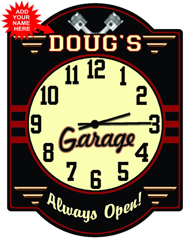 Personalized Garage Clock Vintage Style Garage Clock Custom - Etsy