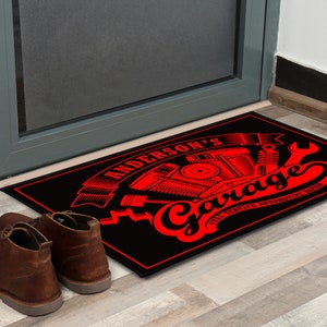 Mechanic Garage Door Mat, Auto Repair Shop Door Mat, Garage Door Mat ...