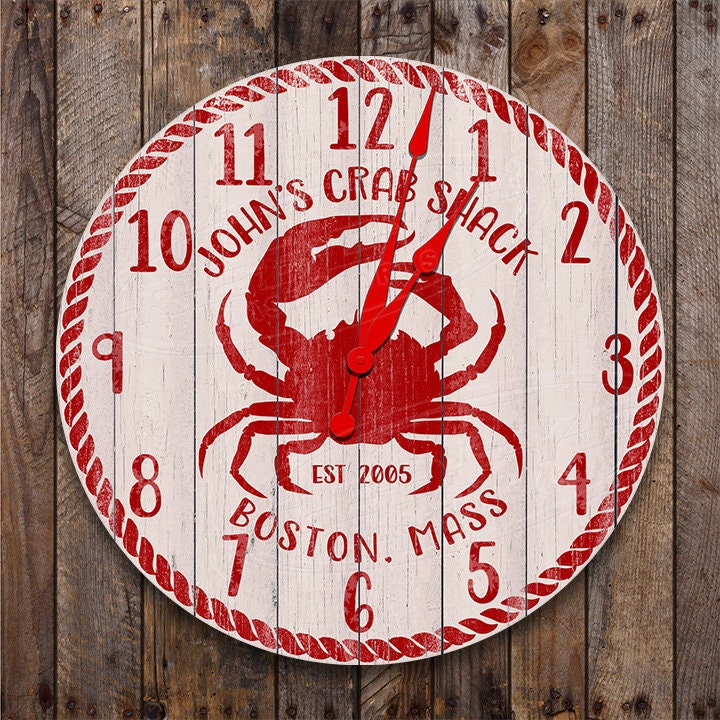 Crab Shack Clock Seafood Restaurant Clock Custom Crab Shack - Etsy