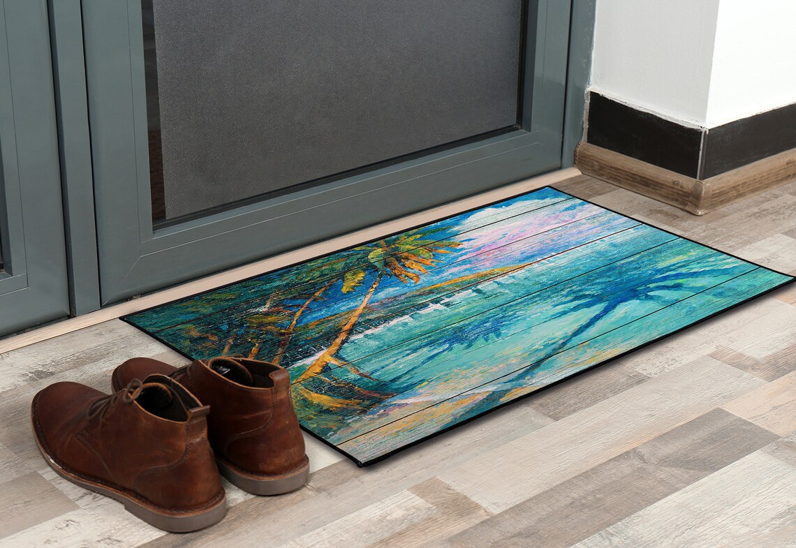 Beach Welcome Mat Ocean Beach Front Doormat Tropical - Etsy