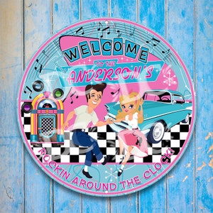 50's Retro Themed Sign, 50's Decor Sign, Happy Days Sign, Sock Hop Sign ...