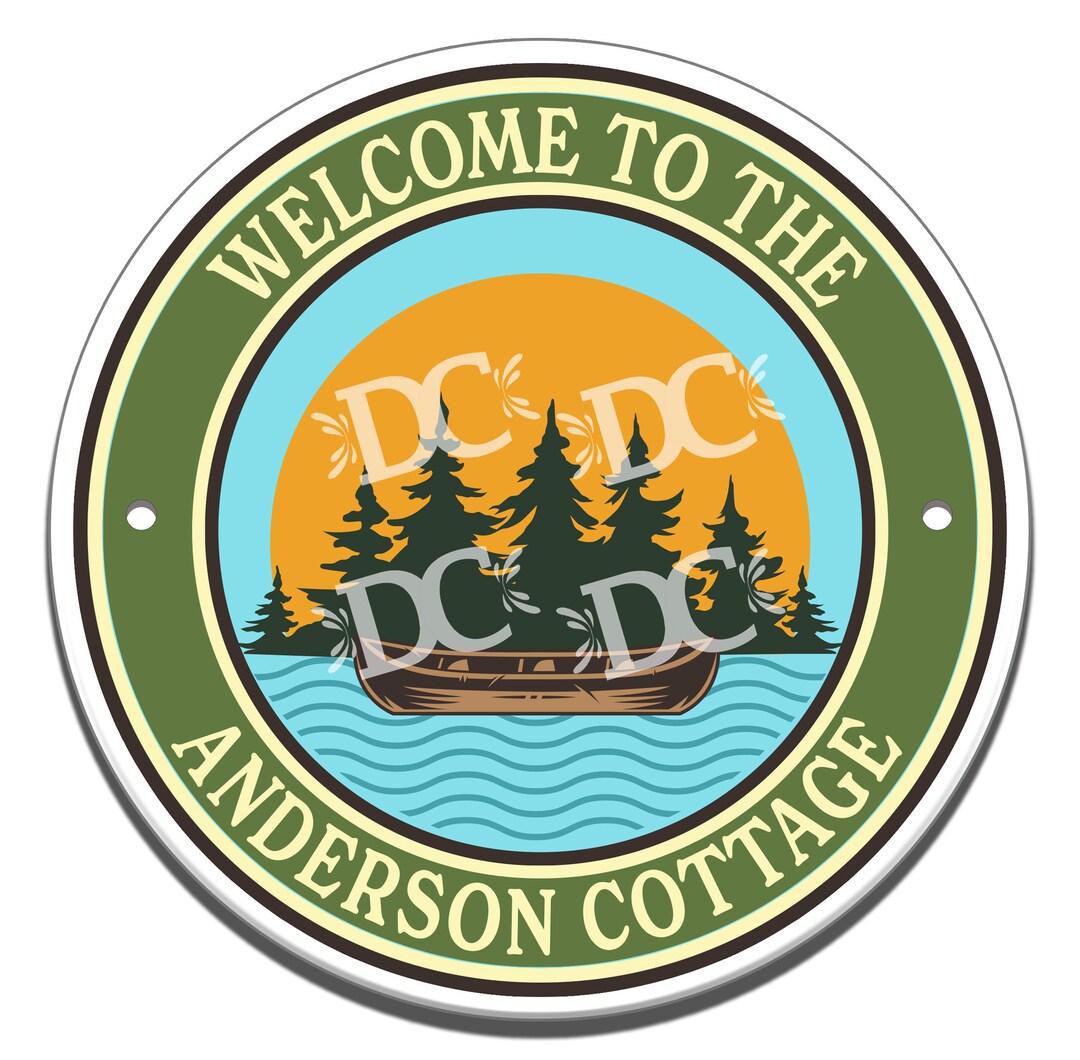 Canoe Cottage Welcome Sign: Personalized Ceramic Lake House Decor - Etsy