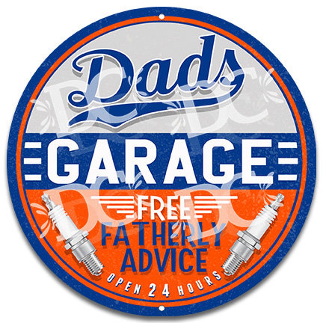 Dad's Garage Sign, Fatherly Advice Sign, Dad Gift Ideas, Classic Car ...