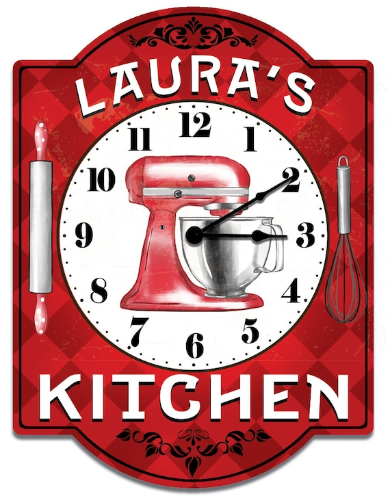 Kitchen Mixer Clock Customized Kitchen Cooking Décor Custom | Etsy