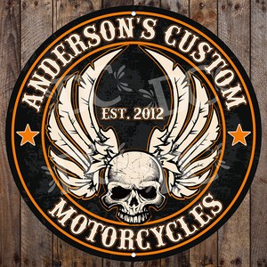 Motorcycle Shop Sign Biker Garage Sign Custom Motorcycle - Etsy