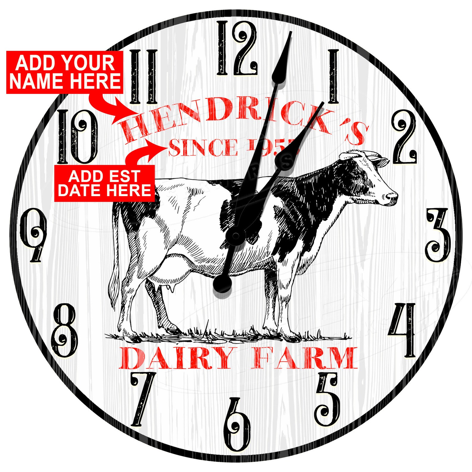 Dairy Farm Custom Clock Cow Clocks Farm Clocks Rustic - Etsy UK