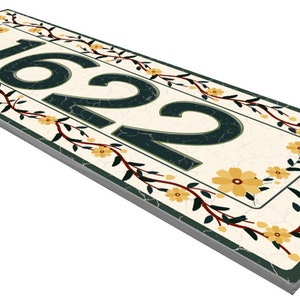 Garden Vines Themed Ceramic House Number, Vintage Themed Floral House ...
