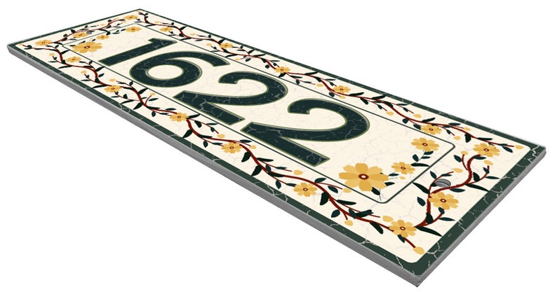 Floral Ceramic House Number Sign: Garden Vines Address Plaque - Etsy