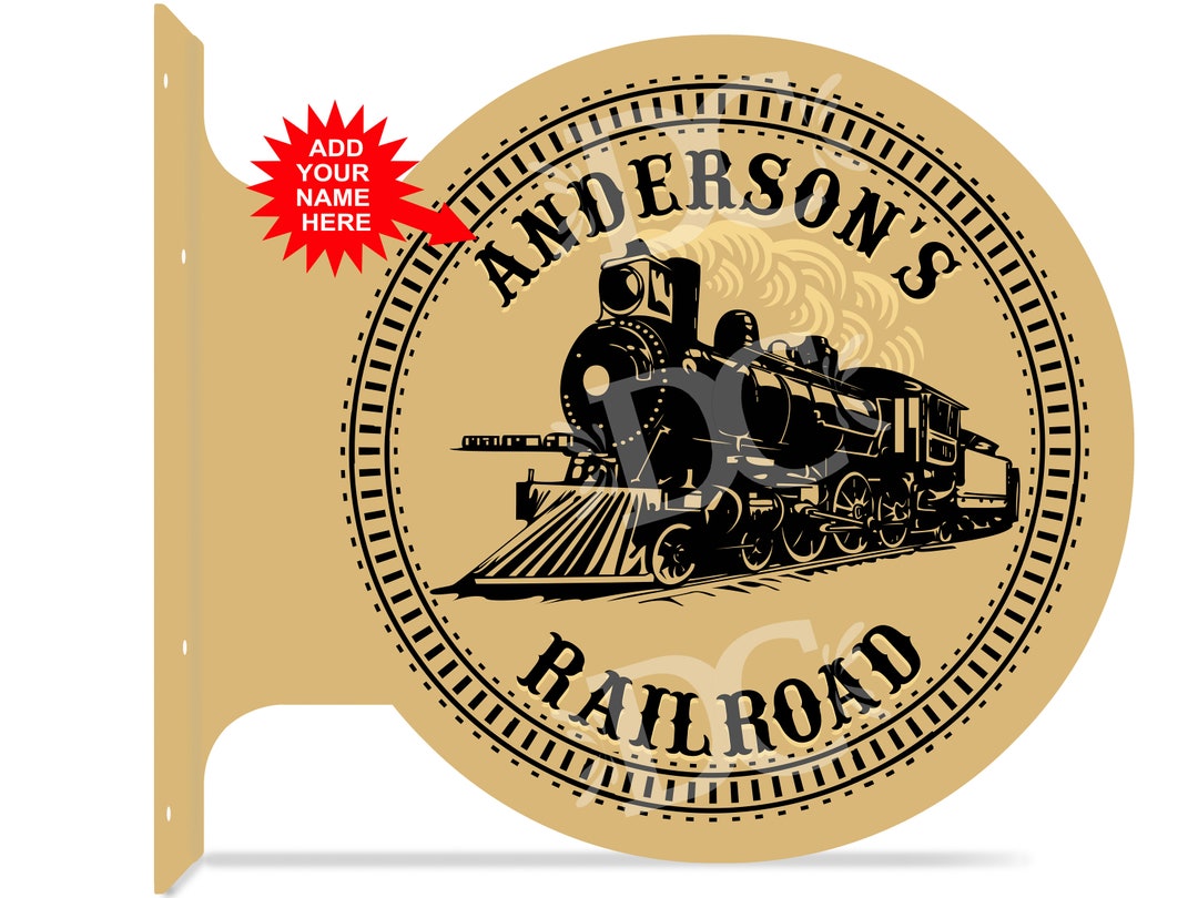 Railroad Double Sided Sign, Railway Signs, Train Room Signs, Hobby Room ...