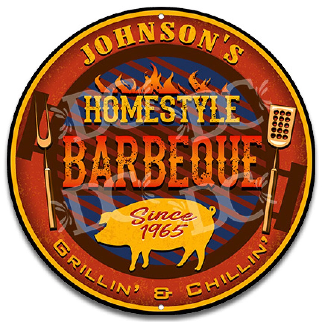 Custom BBQ Grill Sign: Personalized Backyard Barbeque Decor - Etsy