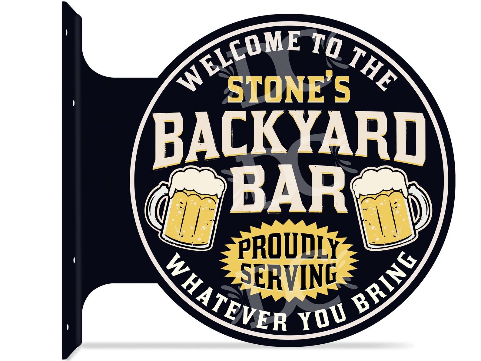 Backyard Bar Double Sided Sign Poolside Bar Personalized | Etsy