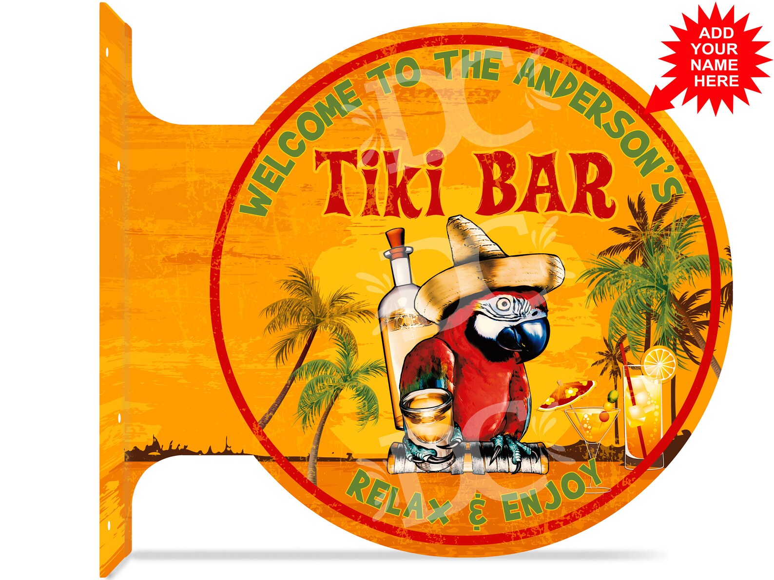 Tequila Parrot Tiki Bar Double Sided Sign Tiki Bar Signs - Etsy