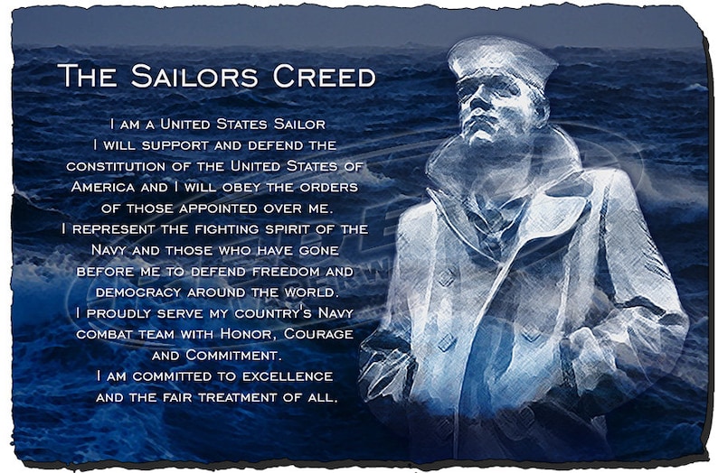 Sailors Creed Stone Plaque, Navy Recognition Award - Etsy