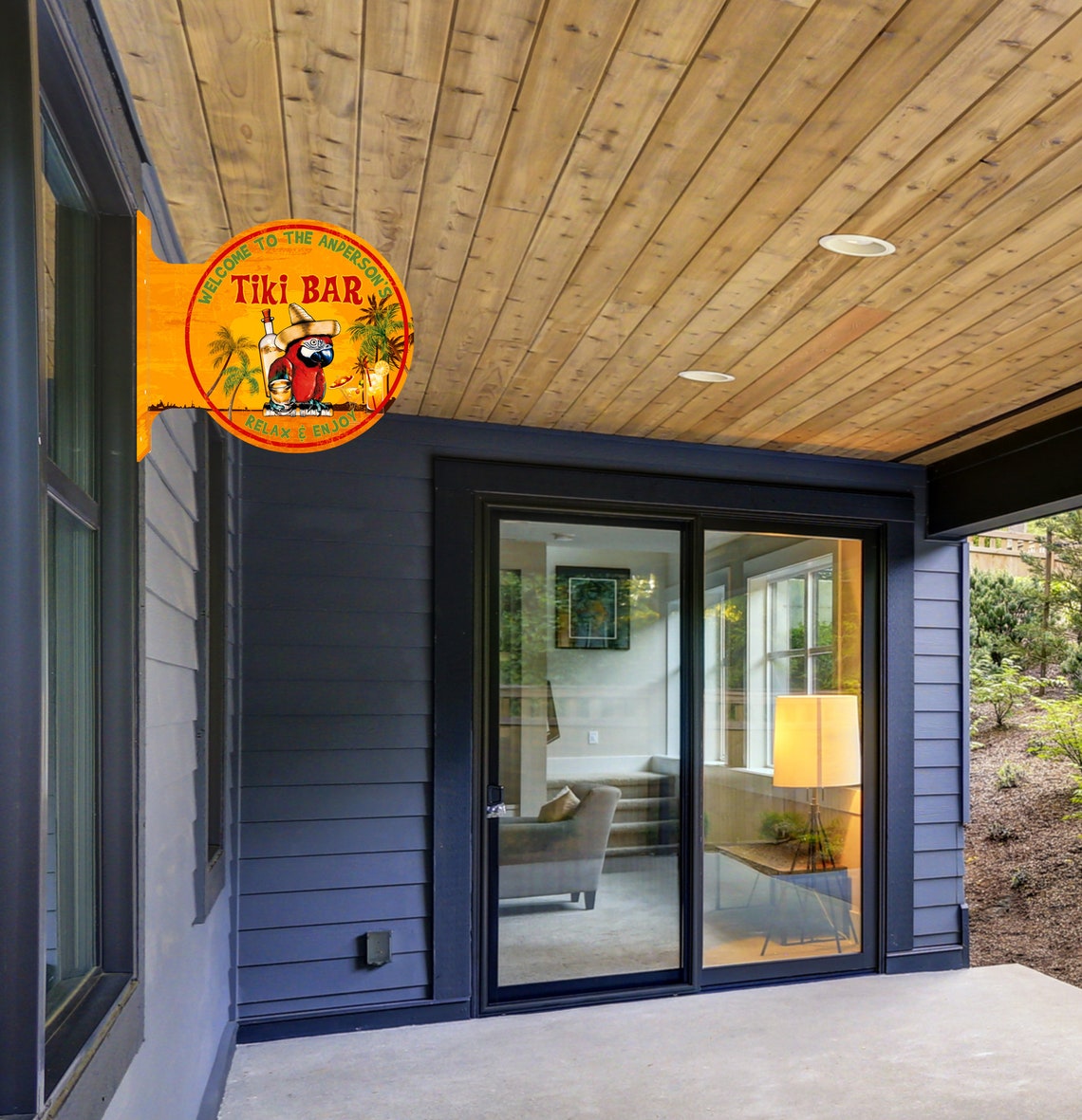 Tequila Parrot Tiki Bar Double Sided Sign Tiki Bar Signs - Etsy