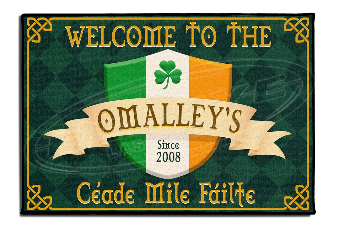 Ireland Flag Door Mat, Irish Flag Welcome Door Mat, Irish Family ...