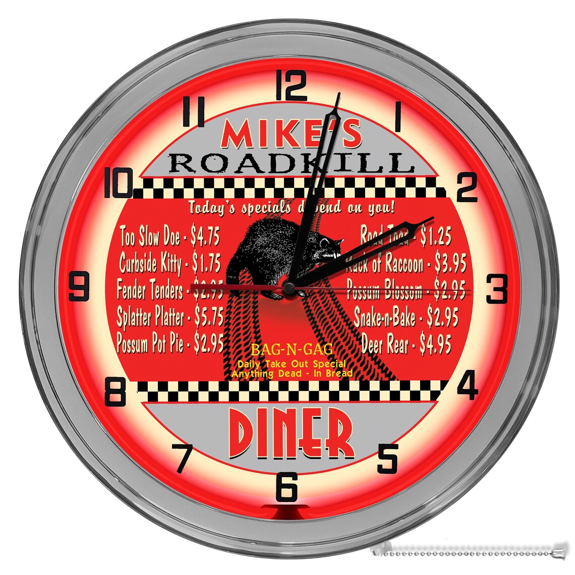 Road Kill Diner 16 in Clock Novelty Diner Clocks Vintage - Etsy