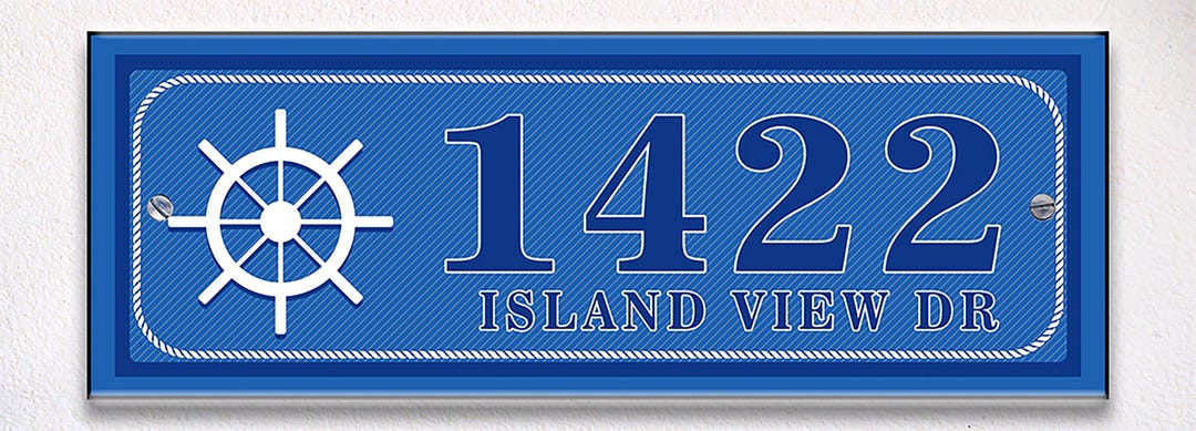 Nautical House Number Plaque: Handmade Ceramic Ships Wheel Sign - Etsy