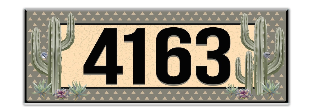 Desert Cactus Themed Ceramic House Numbers, Succulent Desert Cactus ...
