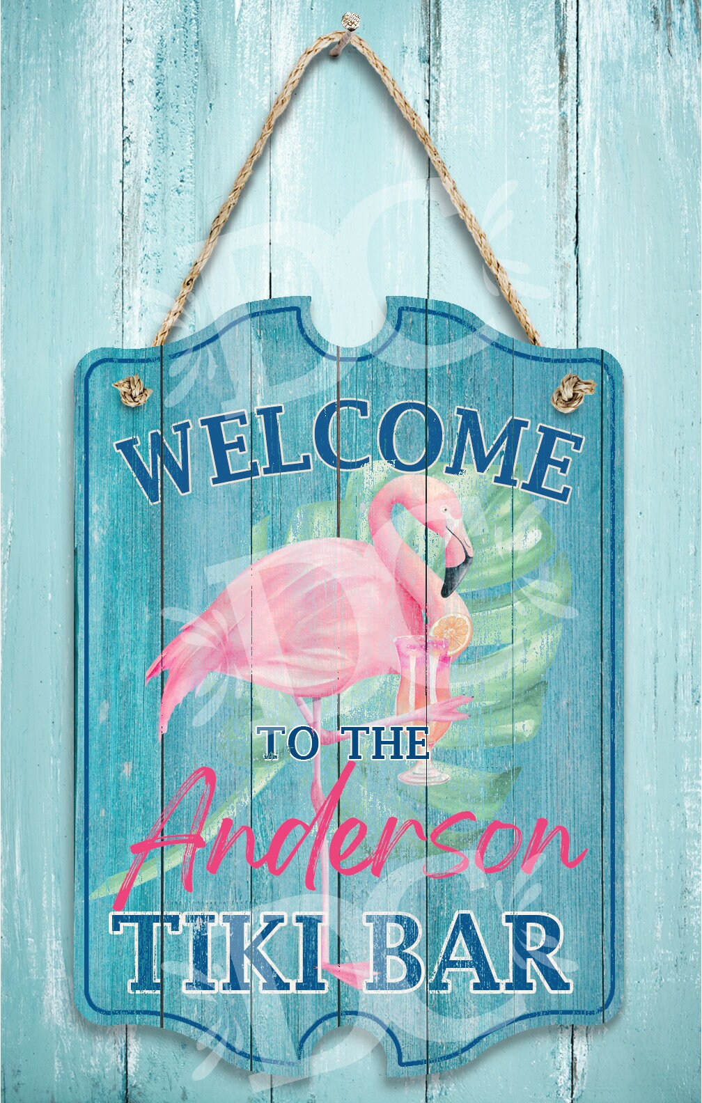Flamingo Themed Tiki Bar Sign Tiki Bar Decor Tiki Bar - Etsy