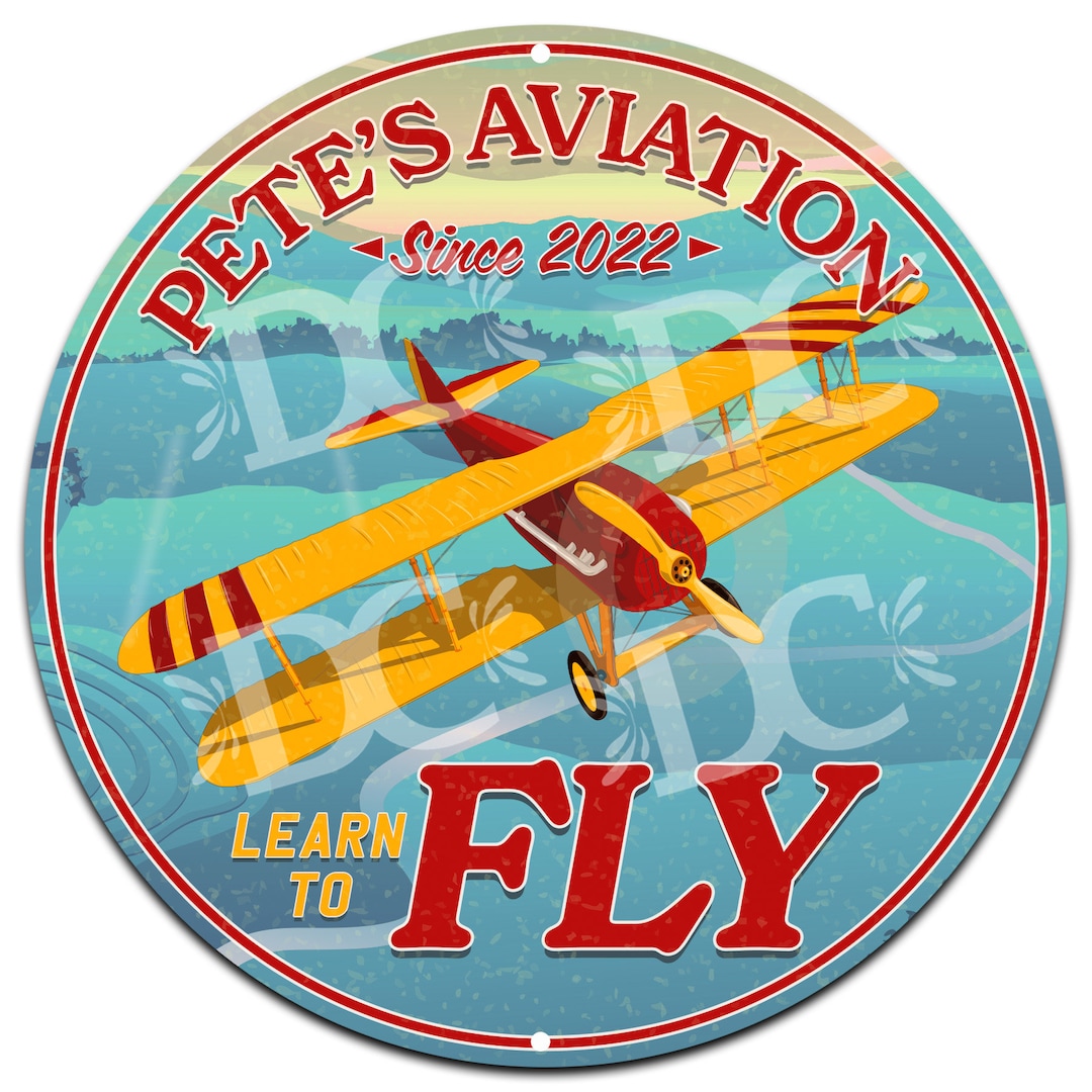 Flight School Novelty Sign, Pilot Signs, Aviator Custom Signs, Vintage ...