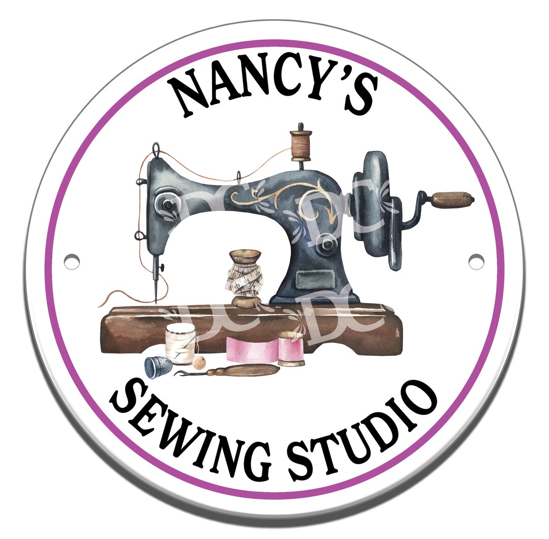 Personalized Sewing Room Sign: Ceramic Circle Tile, Craft Room Decor - Etsy