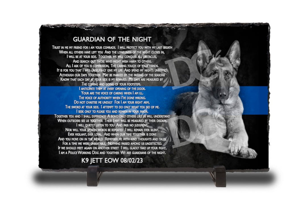 Police K9 Guardian Poem Plaque, Police Dog Dedication Plaque, K9 Unit ...