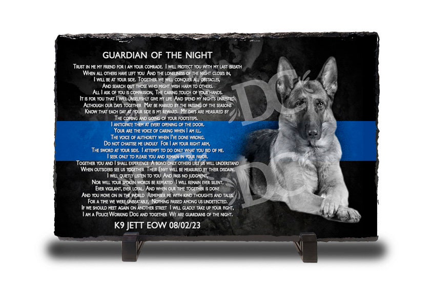 Personalized Police K9 Memorial Slate Plaque: Guardian Poem - Etsy