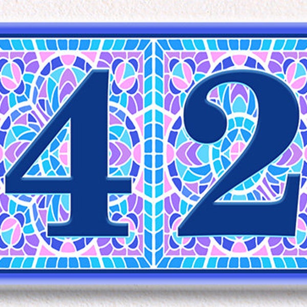 Mosaic House Number - Etsy