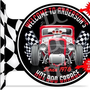 Hot Rod Garage Double Sided Sign, Custom Garage Signs, Rat Rod Signs ...