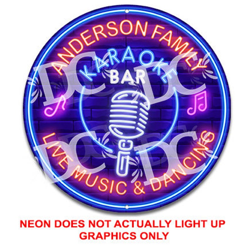 Karaoke Custom Sign Family Karaoke Garage Sign Customized - Etsy