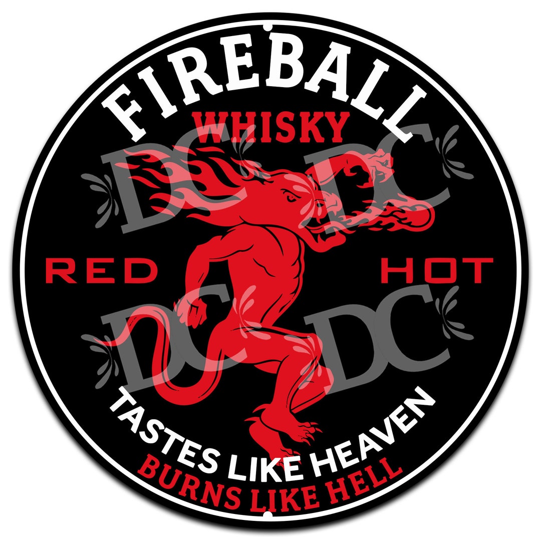Fireball Whiskey, Whiskey Bar Metal Sign, Fireball Skiing Sign, Home ...