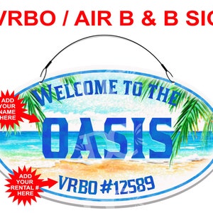 Beachfront Watercolor Themed Metal House Sign, Beach Décor Signs, Beach ...