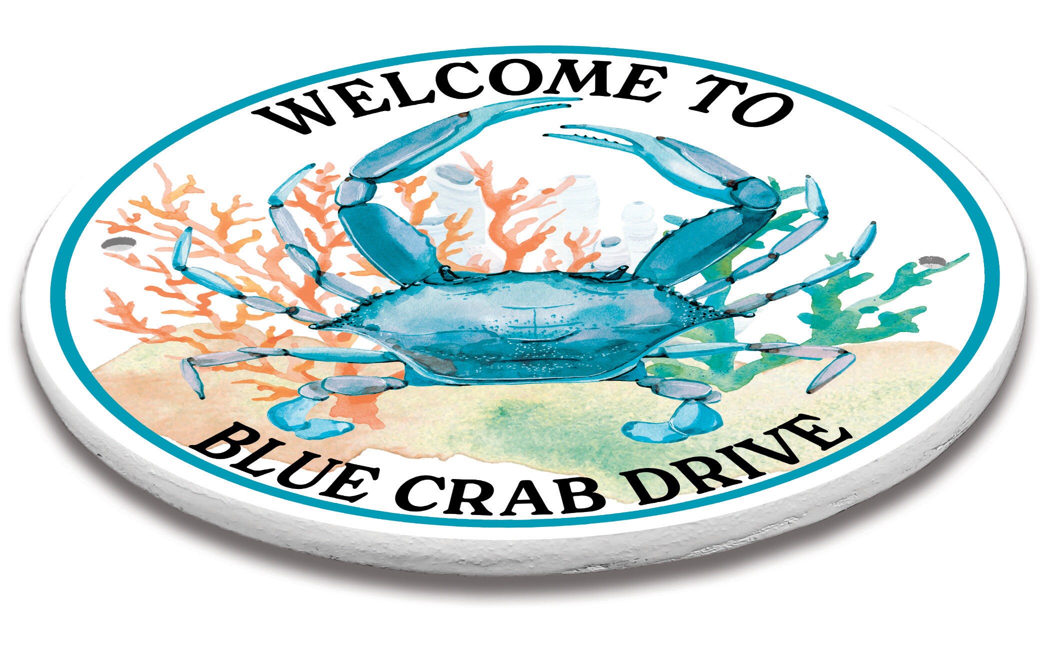 Blue Crab Welcome Sign: Cottagecore Ceramic House Tile - Etsy