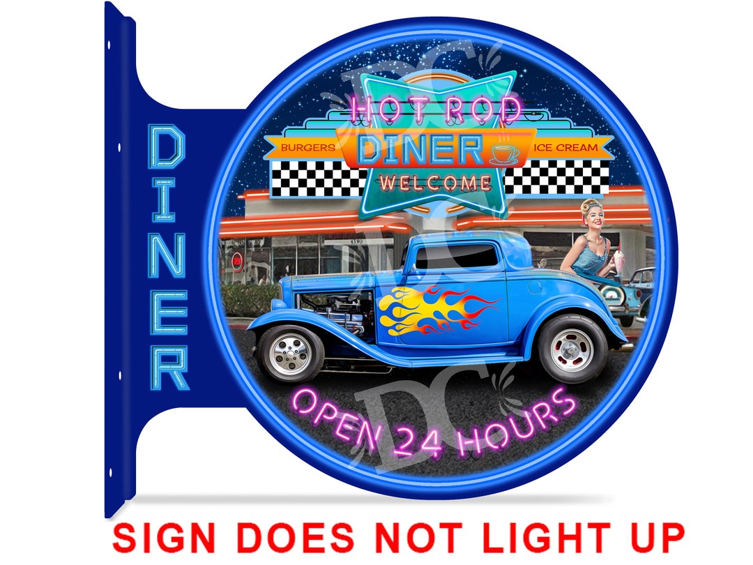 Drive in Diner Retro Hot Rod Diner Signs, Diner Décor, Diner ...