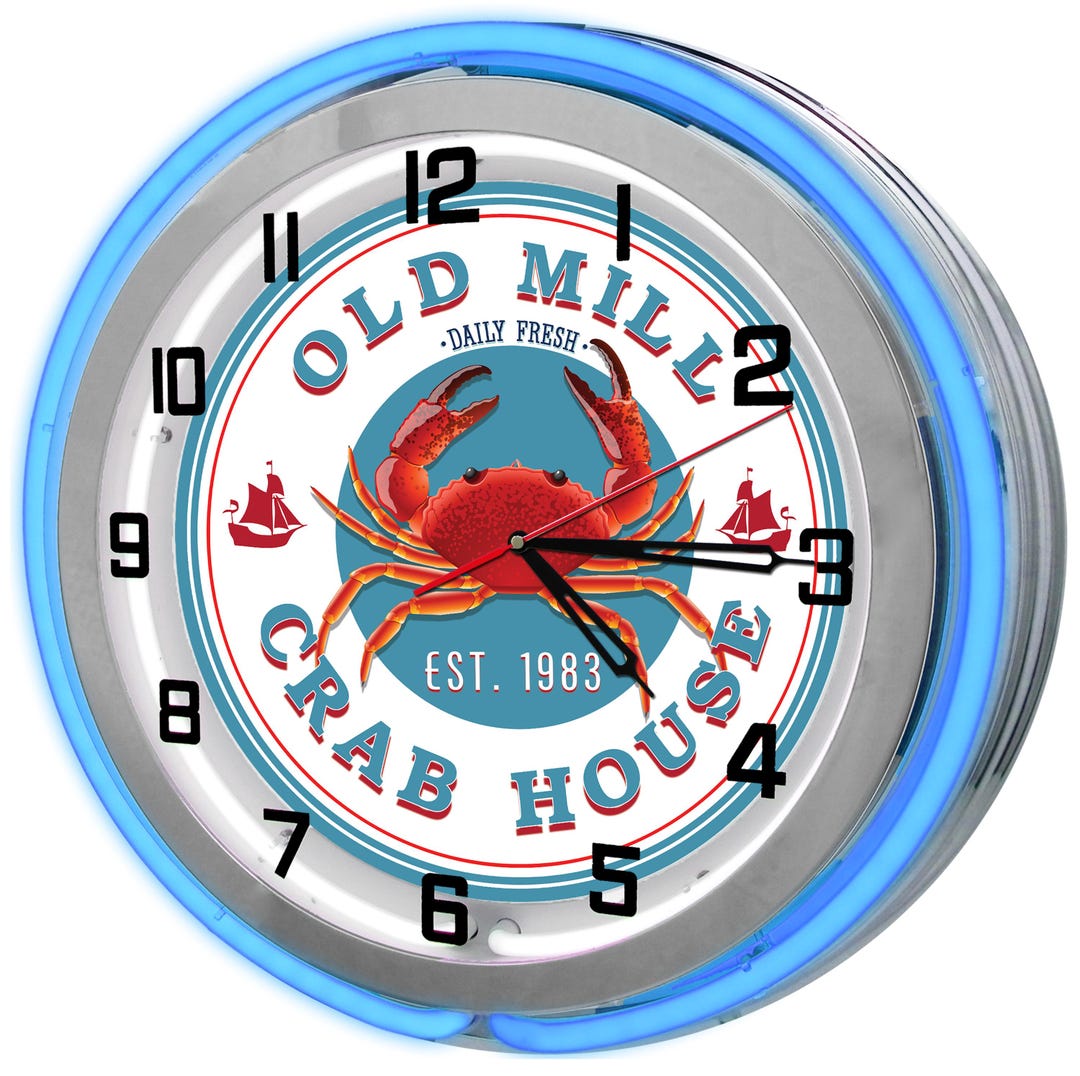 Seafood Crab Shack Neon Clock, Restaurant Decor, Personalized Sign - Etsy